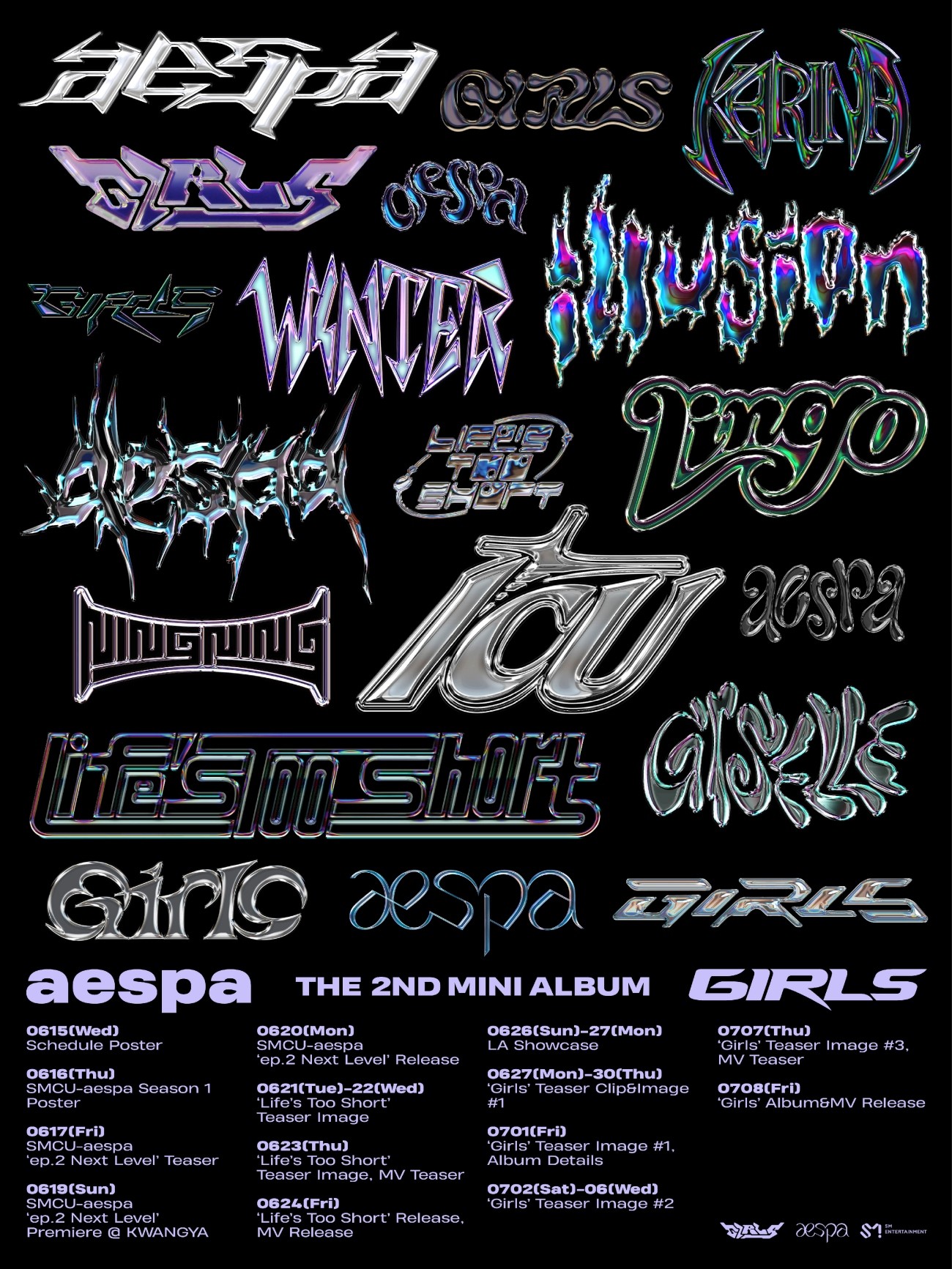 Aespa unveils schedule poster for new album 'Girls' | DIPE.CO.KR