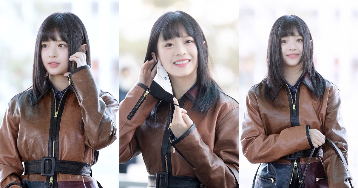 ‘NewJeans’ Hanni poses for cameras before departure | DIPE.CO.KR