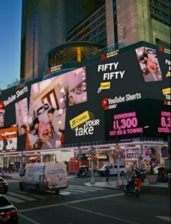 Fifty, Fifty sent ‘Cupid’ in Times Square,New York | DIPE.CO.KR